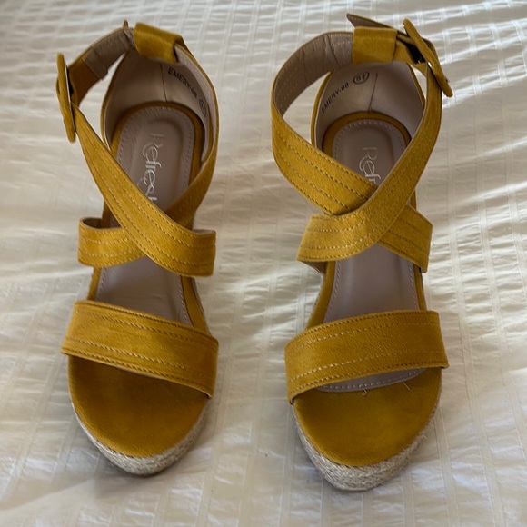 Refresh | Shoes | Yellow Wedge Sandals Brand New Size 7 | Poshmark